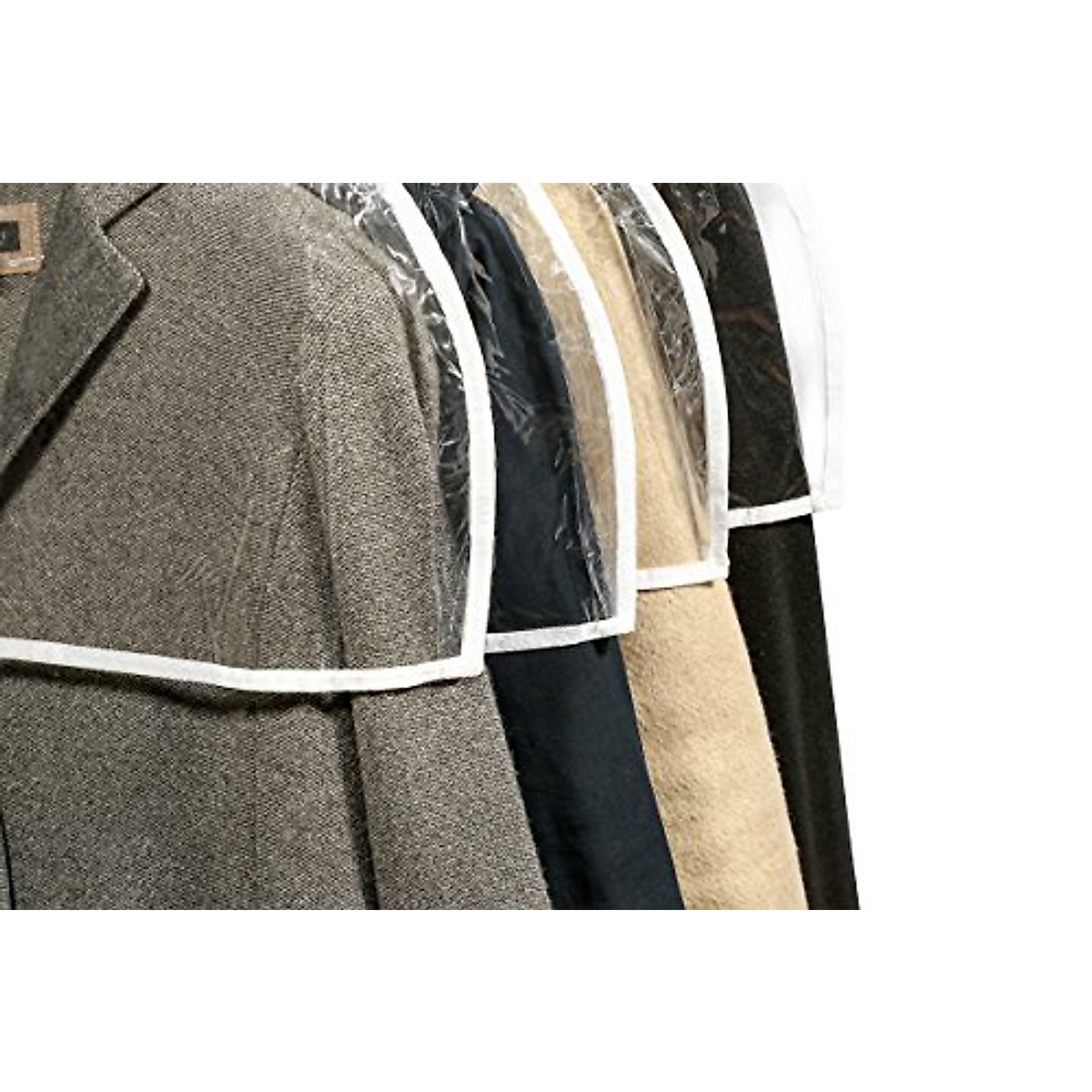 Clear Vinyl Shoulder Covers Closet Suit Protects Storage Home Decor Set of 12, 12"H x 22"W x 2"D