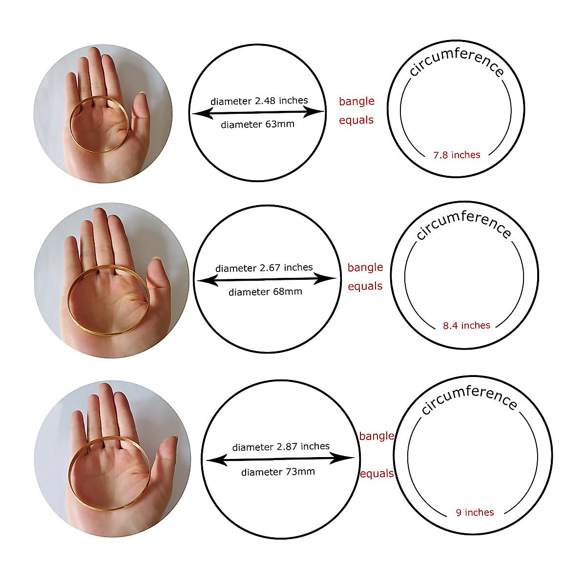 Castillna 14K Gold Plated Gold Bangle Bracelets for Women, Set of 7 Pieces, 7.8 Inches