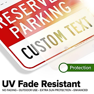 Custom No Parking Sign, Custom Reserved Parking Signs for Business, 10x14 Inches, Rust Free .040 Aluminum, Fade Resistant, Made in USA by My Sign Center (Post Holes)