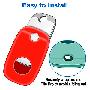 Protection Case for Tile Pro 2022 Tracker,4Pack Silicone Soft Cover Bluetooth Tracker with Keychain,Keys Finder & Item Locator Scratch Resistant Sleeve Skin Keys,Bags, Blue+Green+Red+Black