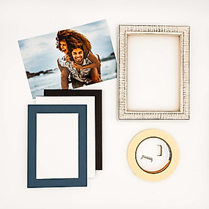 8x10 Mat Bevel Cut for 5x7 Photos - Acid Free Steel Blue Precut Matboard - for Pictures, Photos, Framing - 4-ply Thickness