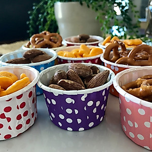 Bulk Candy Nut Mini Baking Cups - Blue White Dot - 100 Pack