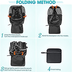 RAINSMORE Hiking Backpack 40L Waterproof Camping Backpack Lightweight Packable Backpack for Women Men Outdoor Travel Daypack