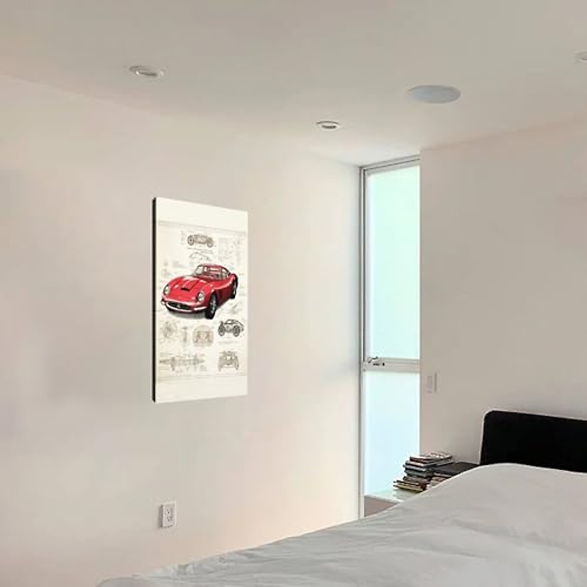 Car Poster Ferrari F40 Supercar Posters Racing Car Canvas Wall Art For Boy's Bedroom SuperCar Wall Decor Frame-style 12x18inch(30x45cm)
