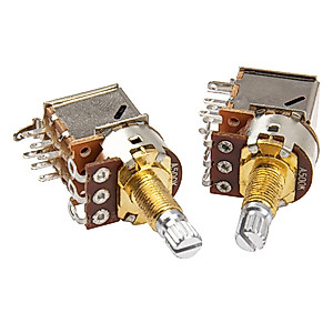2PCS Yootones A500K Push Push Guitar Pots Audio Taper Potentiometers Long Copper Split Shaft Compatible with Guitar Accessories