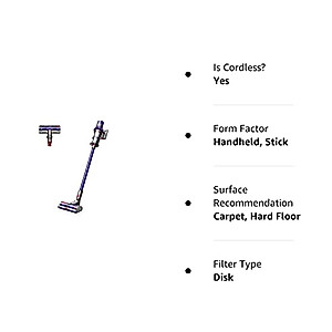 Dyson Cyclone V10 Animal Lightweight Cordless Stick Vacuum Cleaner (Renewed) (Purple)
