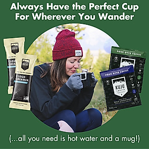 Kuju Coffee Premium Pour Over Camping Coffee Singles - 6 Pack Basecamp Blend, Medium Roast - Superior Instant Pocket Coffee for Backpacking, Travel, and Camp