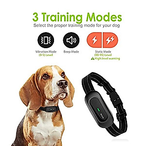 NVK Dog Training Collar, Single Collar Without Remote, Rechargeable Dog Training Collar with 3 Modes, Beep, Vibration and Shock, Waterproof Collar