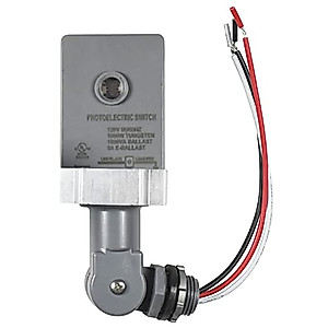 HQRP Photocell Thermal Type Light Sensor Stem and Swivel Mount Dusk to Dawn Hardwired Switch Photoelectric Control for Barn Lights Outdoor, Back Yard Lightening, Outdoor Lighting, etc.