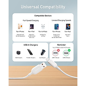 Anker Powerline III Lightning Cable 6 Foot iPhone Charger Cord MFi Certified for iPhone 11 Pro Max, 11 Pro, X, Xs, Xr, Xs Max, 8, 8 Plus, 7 and More, Ultra Durable (White)