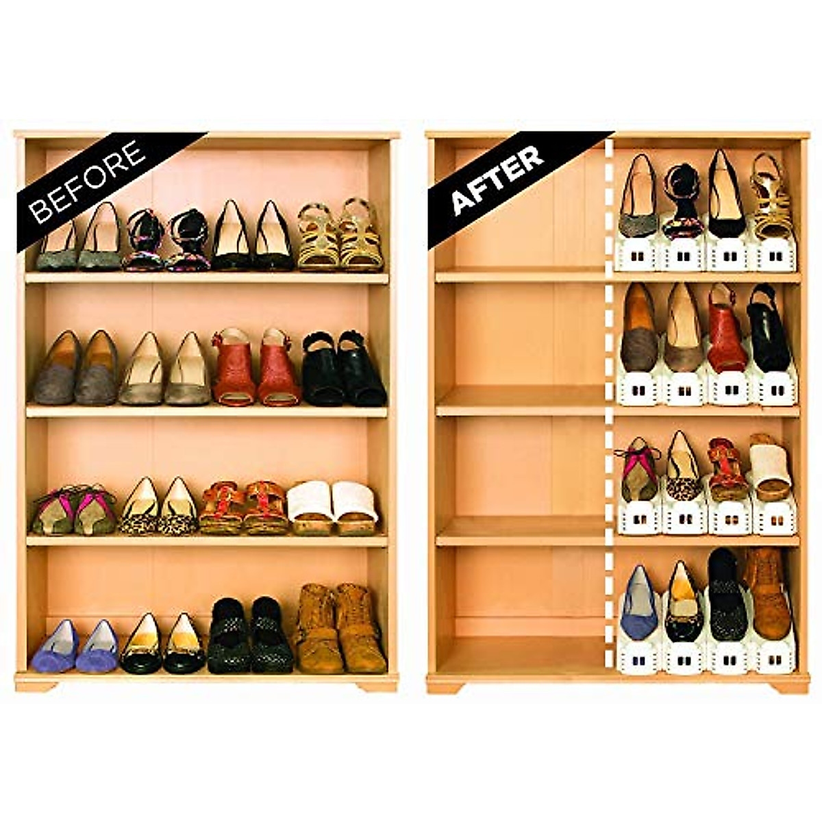 Shoe Slotz Space-Saving Storage Units in Ivory | As Seen on TV | No Assembly Required | Limited Edition Price Club Value Pack, 10 Piece Set