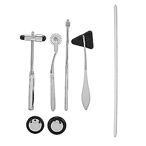 5 Piece Hospital Percussion Hammer Set Cusco Heavy Duty Non Slip Stainless Steel Stethoscope Kit, Medium Adults Motor, Tool Hearing Tool