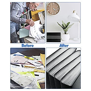 Cesil Expanding File Folders, Accordian File Organizer 13 Pockets File Organizer Accordion File Holder with Elastic Buckles Closure, A4 Paper Document Organizer for Home School Office