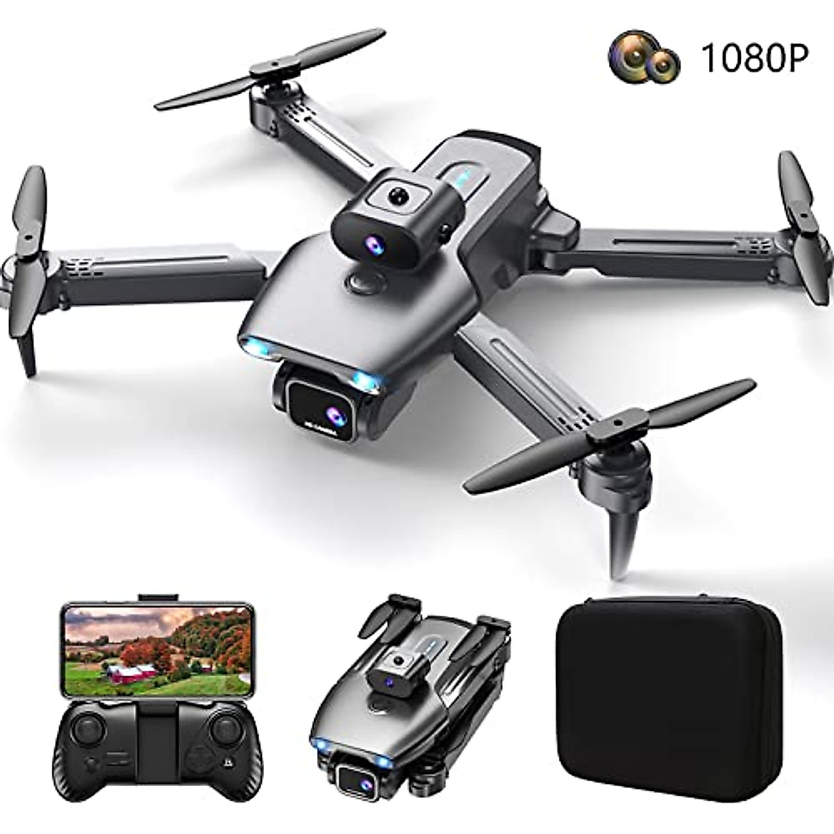 Electric Modulated Dual Camera 1080P HD Aerial Drone With Optical Flowss Obstacle Avoidance, Headless Mode, Altitude Hold, Folding Quadcopter RC Airplane, RC Toy Gift For Boys And Girls Beginner