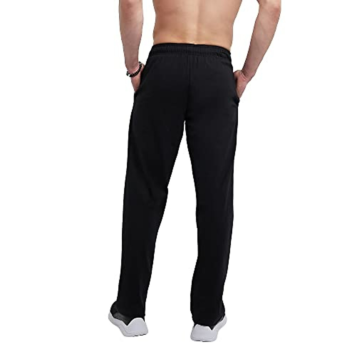 Champion mens Everyday Cotton Open Bottom Pants, Black, 4X-Large US