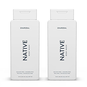 Native Body Wash Contains Naturally Derived Ingredients | For Women & Men, Sulfate, Dye, & Paraben Free Leaving Skin Soft and Hydrated | Charcoal 18 oz - 2 Pk