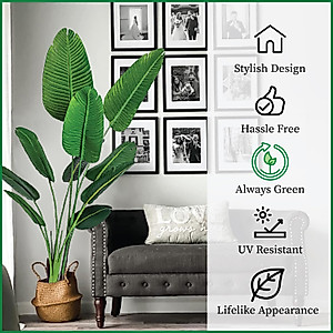 One 5 Foot Artificial Silk Bird of Paradise Palm Tree Potted Plant