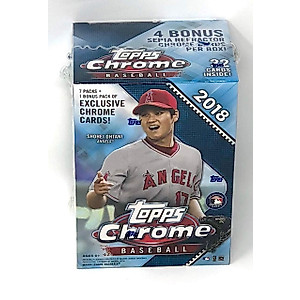 Topps 2018 Chrome Baseball Mass Value Box (8 Packs/Box)