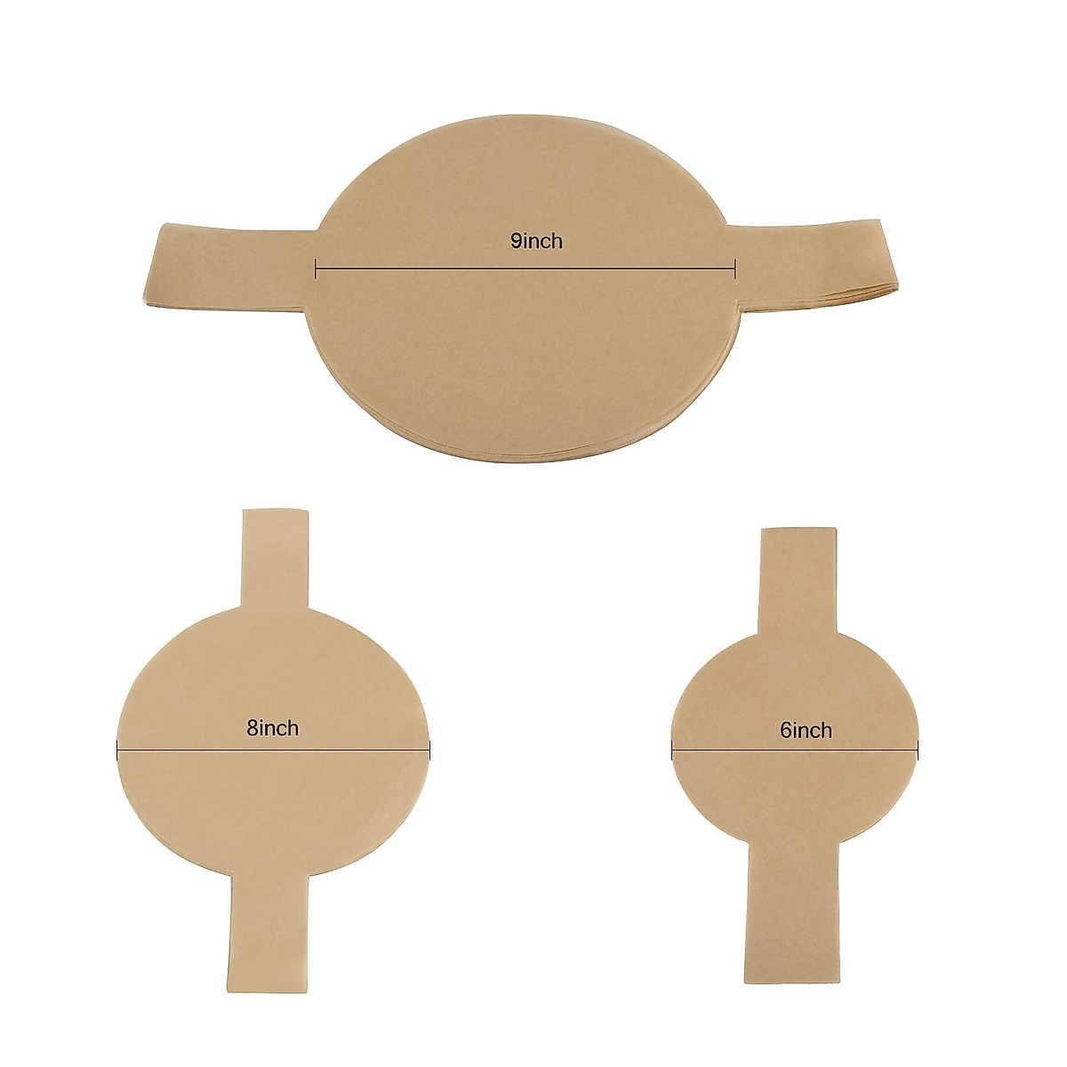 120 PCS Precut Circle Cake Pan Liners Rounds, 6/8/9 Inch Non Stick Parchment Paper Sheets for Baking Cakes,Dutch Oven, Air Fryer with Easy Lift Tabs (Brown)