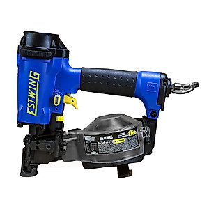 Estwing ECN45 Pneumatic 15 Degree 1-3/4" Coil Roofing Nailer with 1/4" NPT Industrial Swivel Fitting and Bag