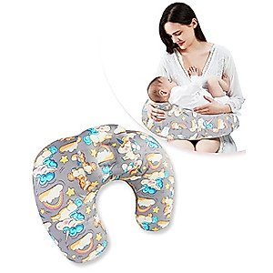 DF DUALFERV Nursing Baby Pillow Support Breastfeeding Pillow Infant Removable Cover Feeding Baby Pillow Washable Soft Snug Cotton Fits on Comfortable