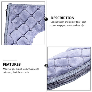 FAVOMOTO Bathroom Seat Toilet Liners Plush Toilet Seat Thickened Cover Plush Bath Cushion Seat Cover Toilet Warmer Padded Family Cushion