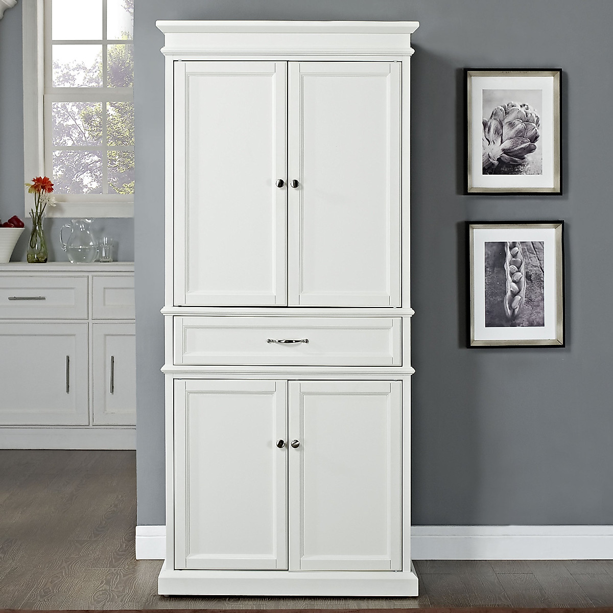 Crosley Furniture Parsons Pantry Cabinet, White