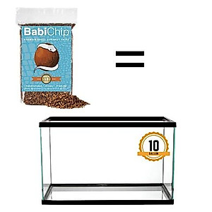 BabiChip Coconut Chip Substrate for Reptiles 12 Quart Loose Small Sized Coco Husk Chip Bedding for Ball Pythons, Other Snakes, Tortoises, Geckos, Frogs, or Lizard Terrarium Tanks