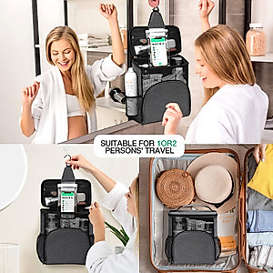 BINSUNS Portable Shower Caddy, Hanging Toiletry Bag with Phone Pocket, Travel Shower Caddy Organizer College Essentials - College, Dorms, Gym, Camp, Bath(Cow)