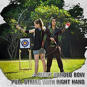 KAINOKAI 58" Laminated Recurve Bow,Amercian Hunting Bow Archery Bow 20-60lbs (35LBS, Right Hand)