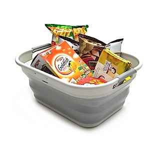 SAMMART Collpasible Laundry Basket (19.5L Collapsible Laundry Basket (Grey))