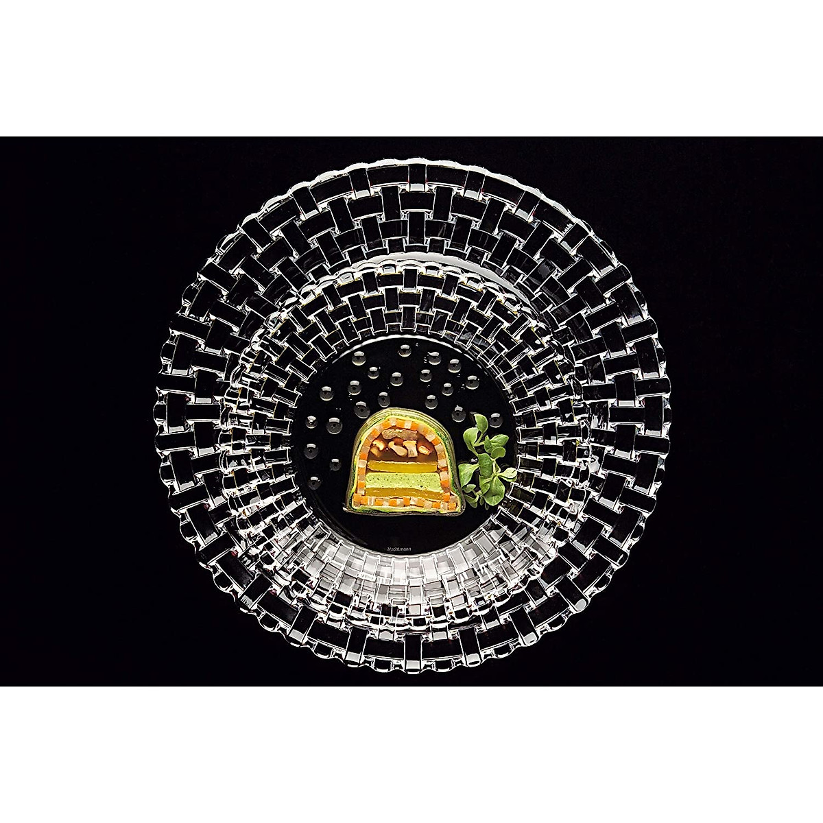 Nachtmann Bossa Nova Collection 9 Inch Salad Plate | Set of 2 Clear, Crystal Glass Plates for Dessert, appetizers and Salad | Perfect for Hosting or Gift | Dishwasher safe