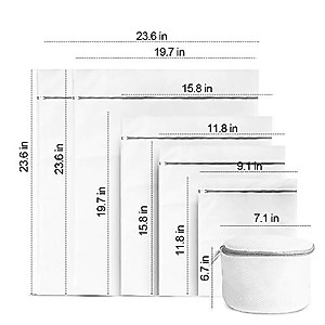 6PCS Laundry Delicates Mesh Bag, Siasky Lingerie Bags for Laundry with Premium Rustproof Zipper and Elastic Covering, Ideal Storage Bag for Delicates, Blouse, Hosiery and Stocking