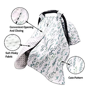 Baby Car Seat Cover & Crib Sheet, Green Leaf