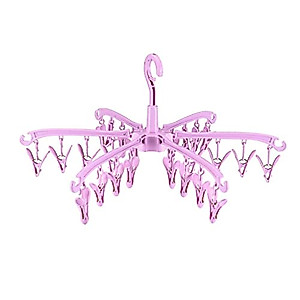 N/A 24 Clip Socks Indoor Folding Sock Rack Clothes Laundry Foldable Hanger ( Color : D , Size : 51*51*24cm )