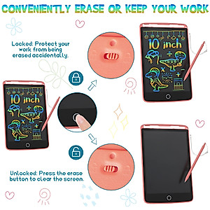 2 Pack LCD Writing Tablet - 10 Inch Doodle Scribbler Board Colorful Screen Drawing Pad, Learning Educational Toy Gift for 3 4 5 6 7 8 Years Old Girls Boys Toddlers