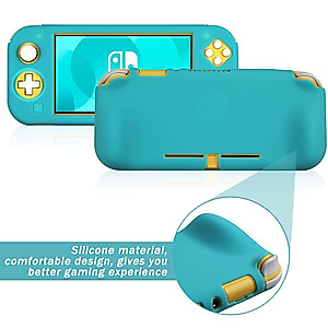 Zacro Carrying Case kits for Nintendo Switch Lite, can Store 20 Game Cassettes, include 1 Silicone Grip Protector, 2 HD screen protectors, 1 Type-C Charging Cable and 2 pairs Handle Caps