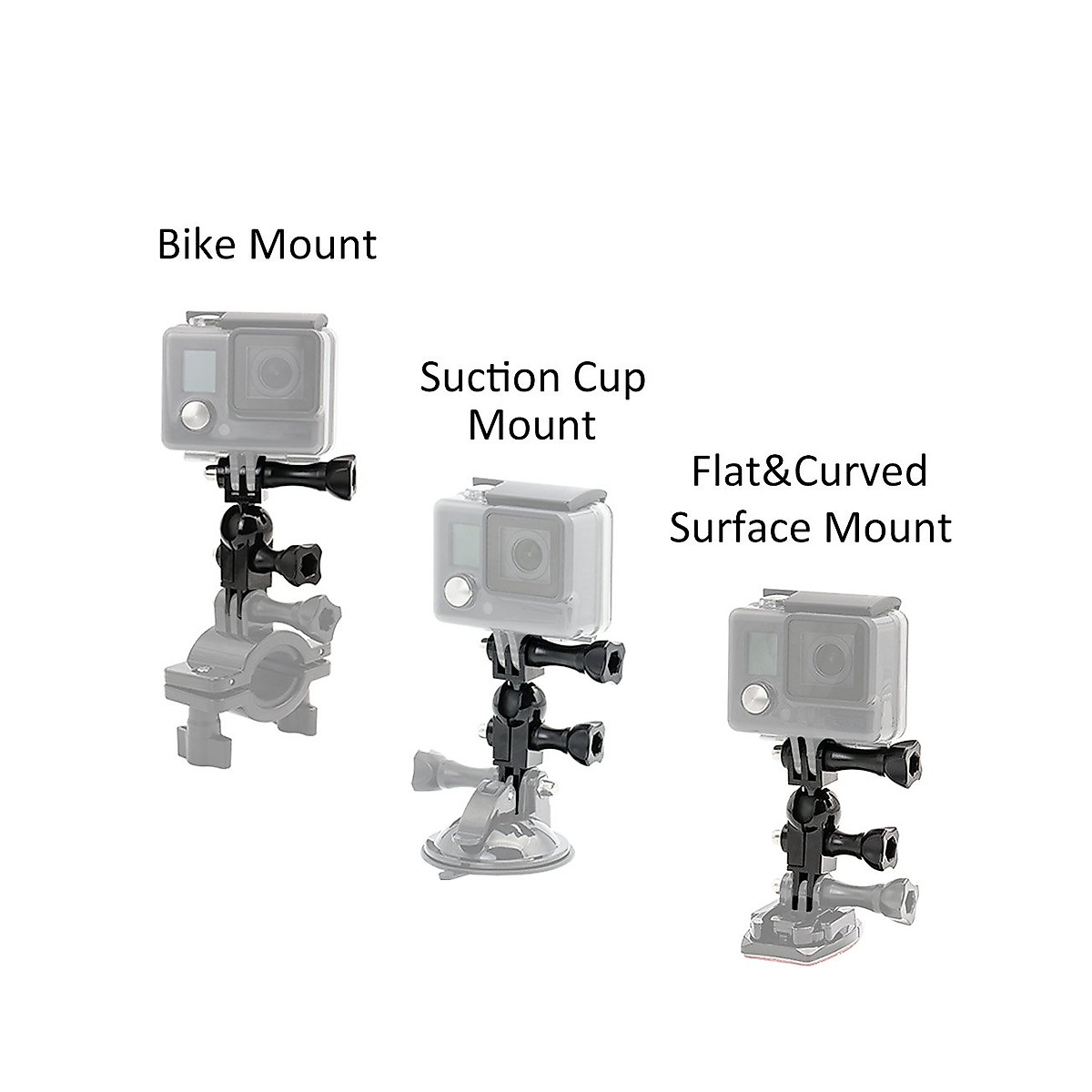 Rotation Ball Joint Mount Extension Accessories with 1/4 Thread for GoPro Hero 9/8/7/6/5/4/3+/3/2/1