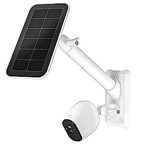 HOLACA 2-in-1 Wall Mount Bracket for Arlo Solar Panel/Arlo Pro 3/Arlo Ultra1&2/Arlo Essential/Arlo Pro 4 /eufyCam Outdoor Mount Accessories for Arlo pro 4 and Arlo Solar Panel (White)