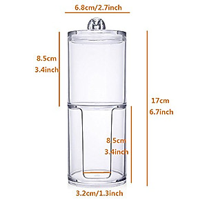 Kamay's Transparent Cotton Ball Pad Swabs Make Up Pads Dispenser Holder Organizer Container with lid Multifunction Acrylic Cosmetic Makeup Organizer (A)