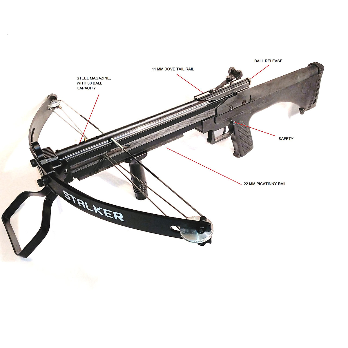 WT-Stalker Repeating Compound Crossbow Shoots Steel Balls and Bolts