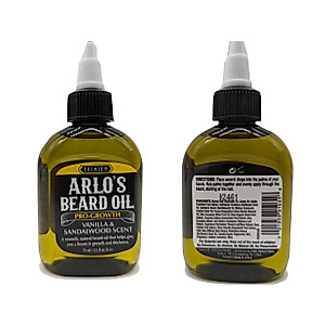 Arlo's Pro Growth Beard Oil - Vanilla Sandalwood 2.5 oz. - Promotes Beard Hair Growth