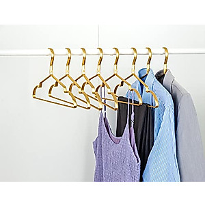 Amber Home Premium Matte Gold Aluminum Coat Hangers 20 Pack, 16.5” Extra Smooth & Durable Metal Shirt Dress Hanger, Light & Sturdy Metal Rack for Jacket Trouser Pant Slack