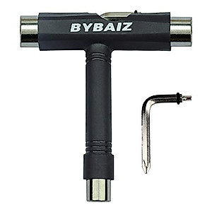 Easy-to-use Black T-Skateboard Tool, for Skateboard Truck, Deck, Bolts, Hardware, Allen Keys (Black T Type)