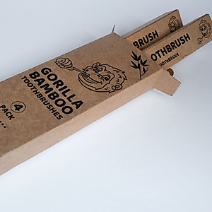 Gorilla Bamboo Toothbrush Adult 4 Pack