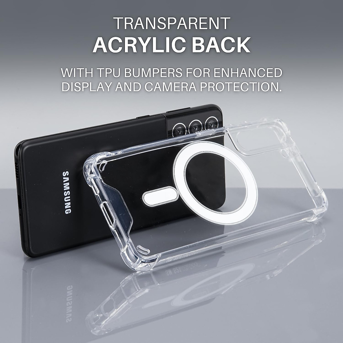 JProtect Magnetic Case for Samsung Galaxy S21 Plus for MagSafe Case/Shockproof Samsung S21 Plus Case for MagSafe Transparent/Clear Phone Case Funda para Samsung Galaxy S21 Plus Case Magnetic