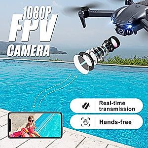 4DRC V22 Foldable Drones with 1080P HD Camera for Adults, RC Quadcopter for Kids,WiFi FPV Live Video, Altitude Hold, Headless Mode, One Key Take Off,Waypoints,3 Batteries,Girls/Boys Gifts,Black