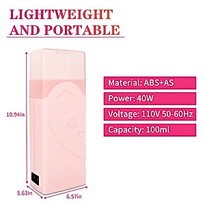 Wax Warmer for Hair Removal TOEDO 500ML Melting Wax Pot Machine Electric Hot Wax Warmer Heater Depilatory Portable Wax Machine (Handheld - Pink)
