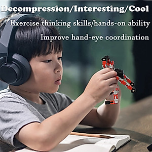 3Pcs Fingertip Gyro Fidget Spinners, Spinning Top Toy Transformable Spinners Fidget Chain Toy Deformed Mechanical Spiral Twister Stress Relief Toy for Kids Adults