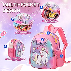 PIG PIG GIRL Toddler Backpack for Girls Boys Cute Kids Backpack for Preschool Children,Unicorn